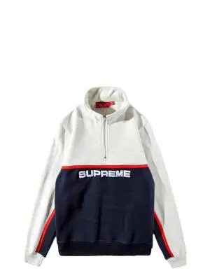 Supreme Two-tone Half Zip Sweatshirt - Navy Blue