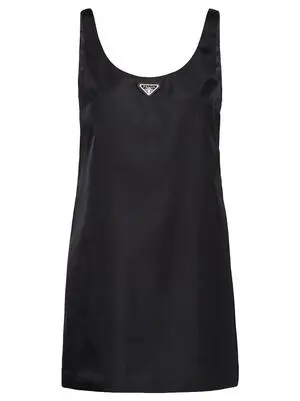 PRADA Re-Nylon Mini Dress With Logo Plaque
