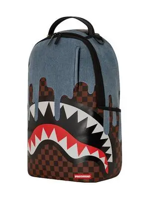 SPRAYGROUND Denim Drip Backpack - Blue Brown Black
