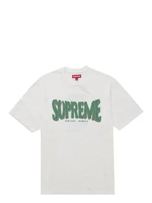 Supreme Flocked Washed Short Sleeve Top White