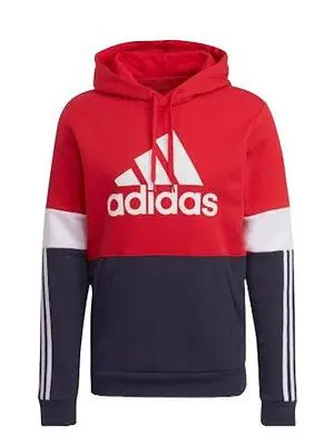 Adidas Essentials Fleece Colorblock Sweatshirt - Scarelet Red/white/legend Ink