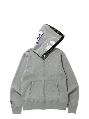 A BATHING APE 1st Camo 2nd Ape Full Zip Hoodie - Grey