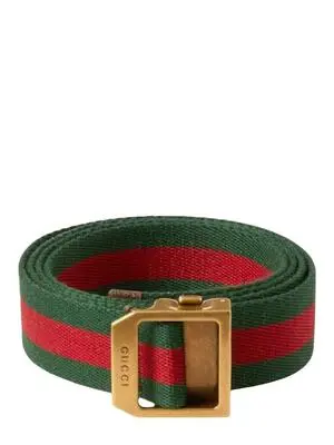 Gucci Striped Webbing Belt Red Green