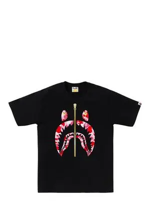 A BATHING APE Abc Camo Shark Tee Shirt (ss25) Black/pink