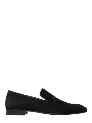 CHRISTIAN LOUBOUTIN Navy Dandelion Flat Veau Velours - Black
