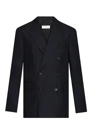 Dries Van Noten Double Breasted Jacket - Navy Blue