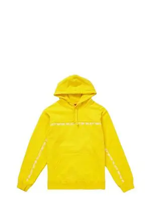 Supreme Text Stripe Hooded Sweatshirt - Yellow