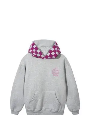 ANTI SOCIAL SOCIAL CLUB Checkered Flag Hoodie - Grey/pink