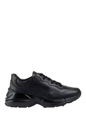 Gucci Rhyton Leather Sneakers - Black
