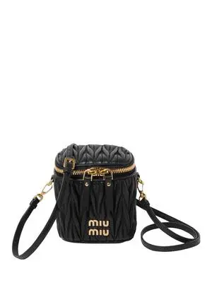 Miu Miu Matelassé Nappa Leather Mini Pouch - Black