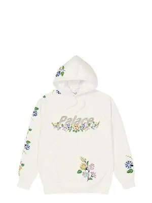 PALACE Flower Stitch Hood White