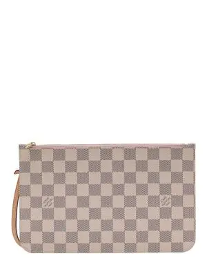LOUIS VUITTON Louis Vuitton Pochette Damier Azur Canvas With Rose Ballerine Lining