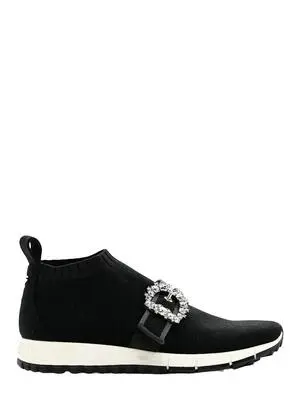 JIMMY CHOO Knit Crystal Oakland Sneakers - Black