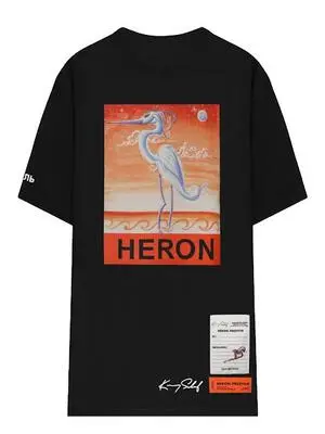 Heron Preston Crane Print Logo T-shirt - Black