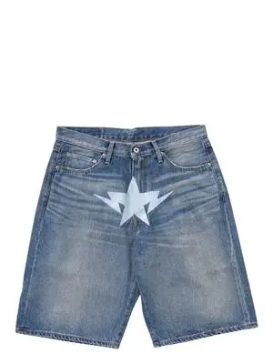 A BATHING APE Twin Sta Relaxed Fit Denim Shorts - Blue