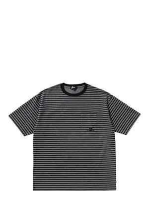 A BATHING APE Stripe Print I Tee Shirt - Black
