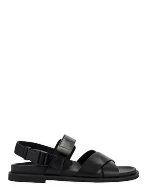 Valentino Garavani Vltn Leather Strap Sandals - Black