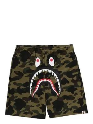 BAPE 1st Camo Shark Sweat Shorts - Green