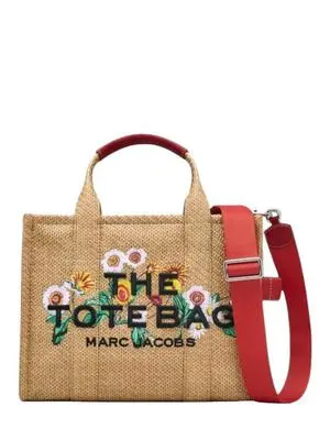 Marc Jacobs The Medium Tote Embroidery Daisy Raffia - Natural