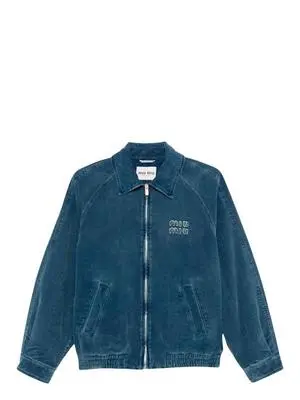 Miu Miu Washed Corduroy Jacket - Azzurro