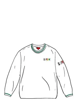 Supreme Logo Long Sleeve Top - White