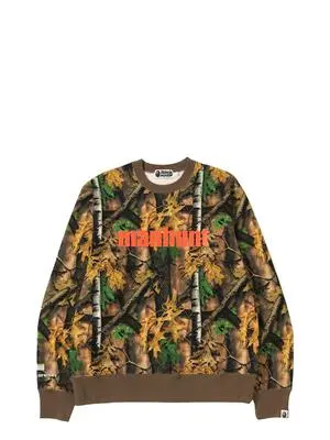 A BATHING APE Forest Camo Crewneck Sweatshirt - Beige