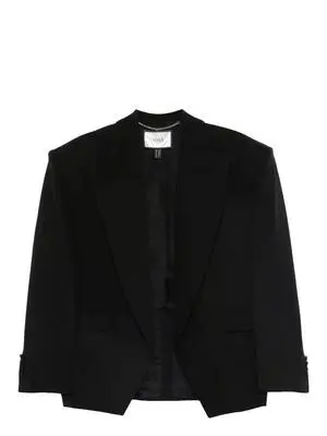 NISSA Oversized Blazer With Shoulder Pads - Black