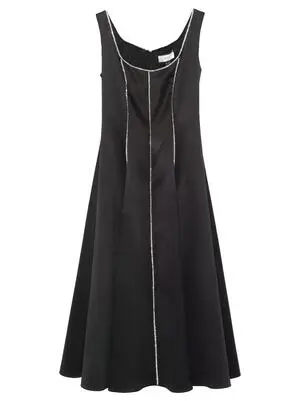 NISSA Crystal-embellished Midi Dress - Black