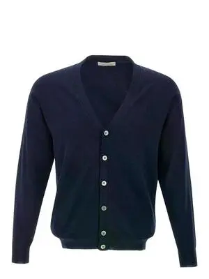 FILIPPO DE LAURENTIIS V-neck Knit Cardigan - Blue