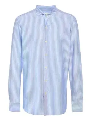 FINAMORE 1925 Vertical-striped Shirt - Blue