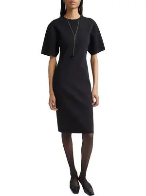 TOTEME Compact Jersey T-shirt Dress - Black