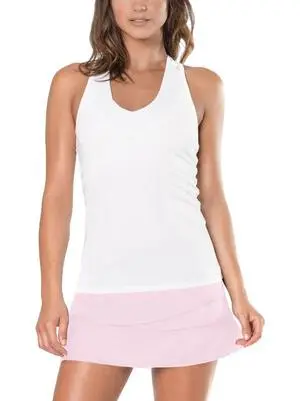 Lucky In Love V-neck Tank With Built-in Bra - White