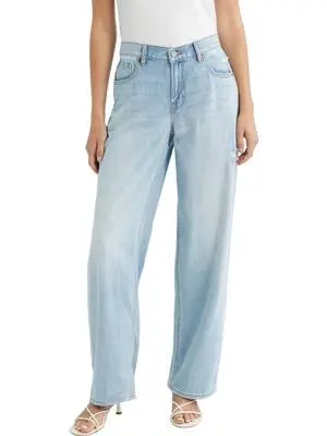 HIDDEN JEANS High-waist Wide-leg Jeans - Light Wash