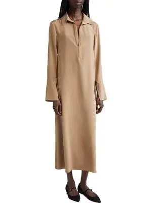 Max Mara Ossola Long-sleeve Midi Shirtdress - Hazelnut Brown