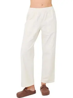 Hurley Cotton Twill Wide Leg Pants - Off White