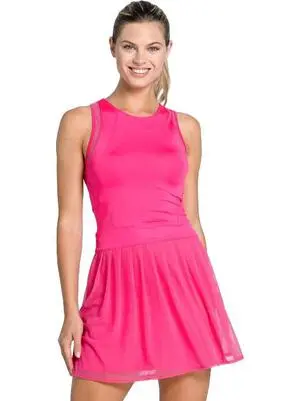 Lucky In Love Next Level Pleated Dress - Shocking Pink