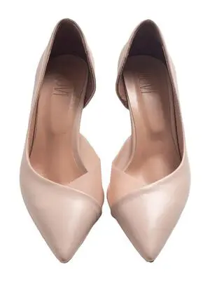 PROLOGUE SHOES Vera Pointed Toe Pumps - Beige Faux Leather