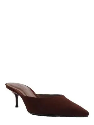 Schutz Julie Pointed Toe Mule - Chestnut Brown