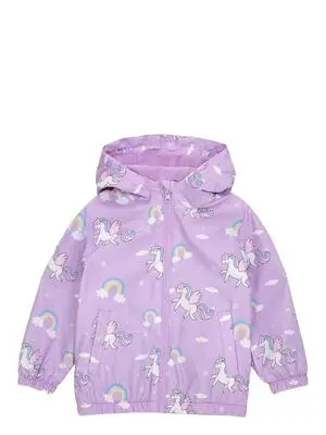 ROKKA&ROLLA Lightweight Fleece Lined Jacket Purple Unicorn