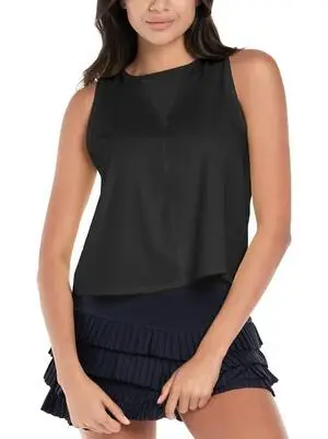 Lucky In Love Pleated Tank Top - Black
