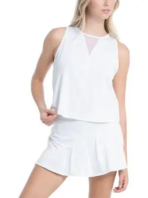 Lucky In Love Pleated Tank Top - White