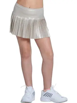 Lucky In Love All Matte Pleated Skirt - Champagne