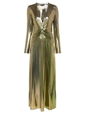 Barbara Bui Metallic Maxi Dress - Gold