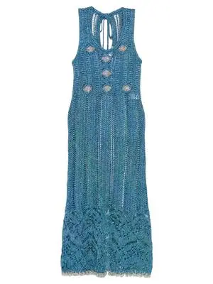 Rabanne Lurex-knit Midi Dress - Blue