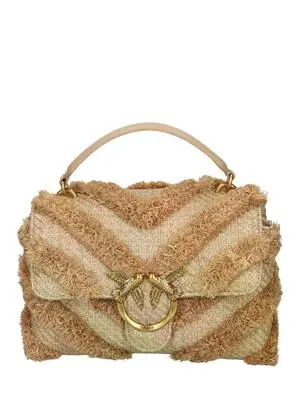 Pinko Fringed Chevron Shoulder Bag - Neutrals
