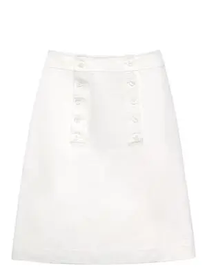Prada Gabardine Midi Skirt - White