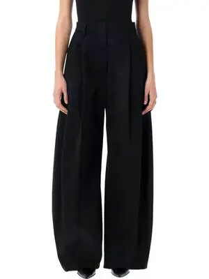 THELATEST Pleated Wide-leg Trousers - Black