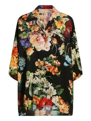 Dolce & Gabbana Floral-print Shirt - Black