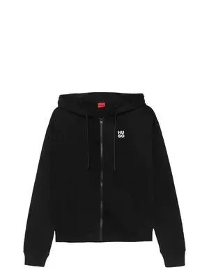 Hugo Cotton Hoodie - Black