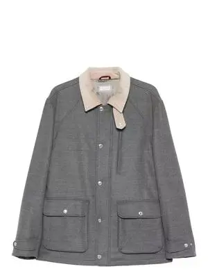 Brunello Cucinelli Contrast-collar Jacket - Grey